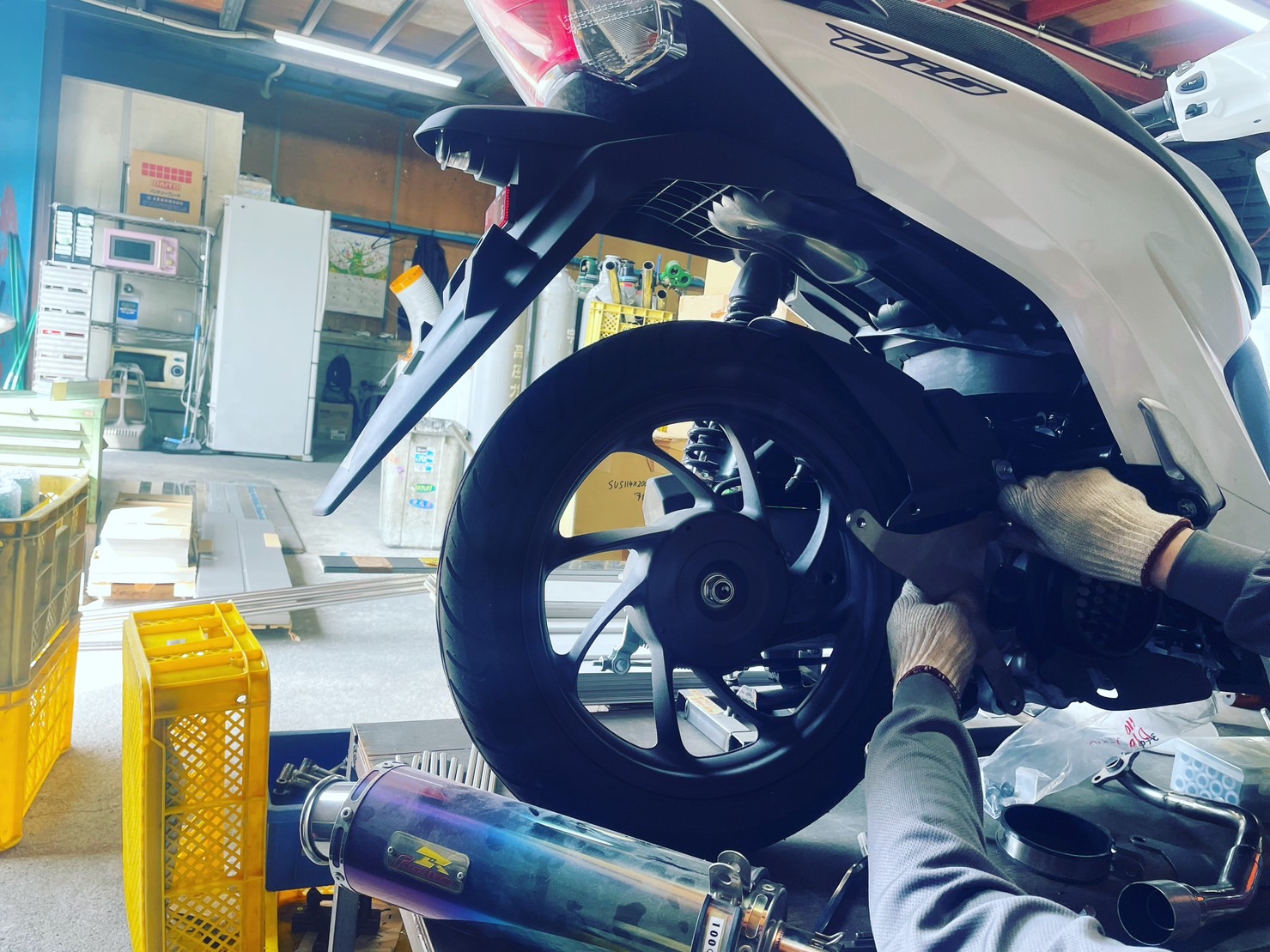 新製品開発中(Dio110 型式：8BJ-JK03)！！ | マフラーパーツのリアライズ